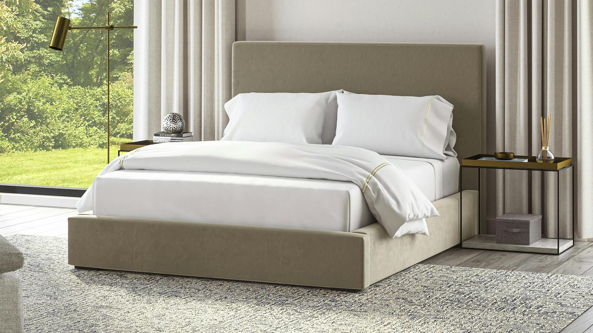 Halle Platform Bed Frame Upholstered Modern Saatva