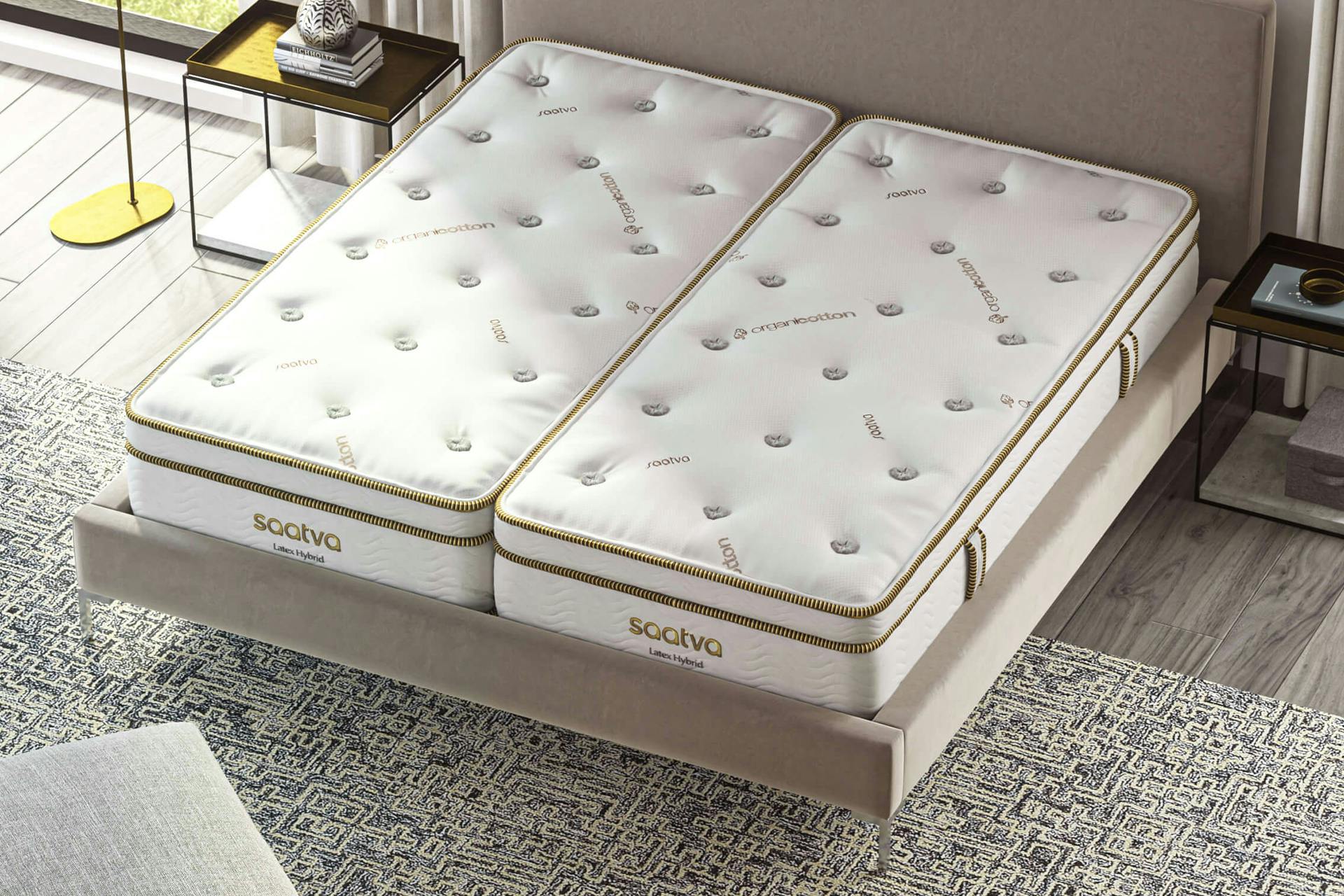 Saatva split queen adjustable bed store