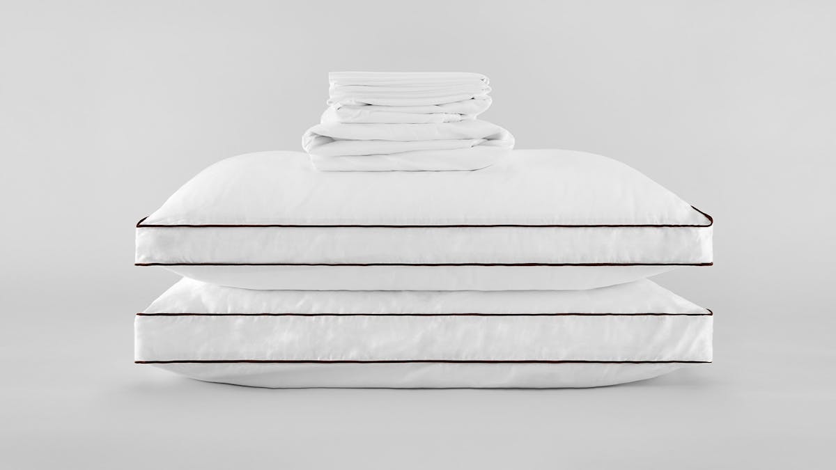 Sateen Sheet Set & Latex Pillows Bundle | Saatva